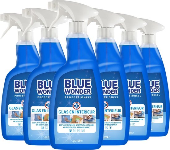 Blue Wonder Glas en Interieur Spray - Professionele reiniger - 6 x 1 ...