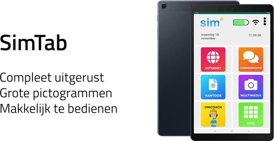 SimTab 5 Senioren Tablet 32GB Wifi (op basis van Samsung Galaxy Tab A8 ...