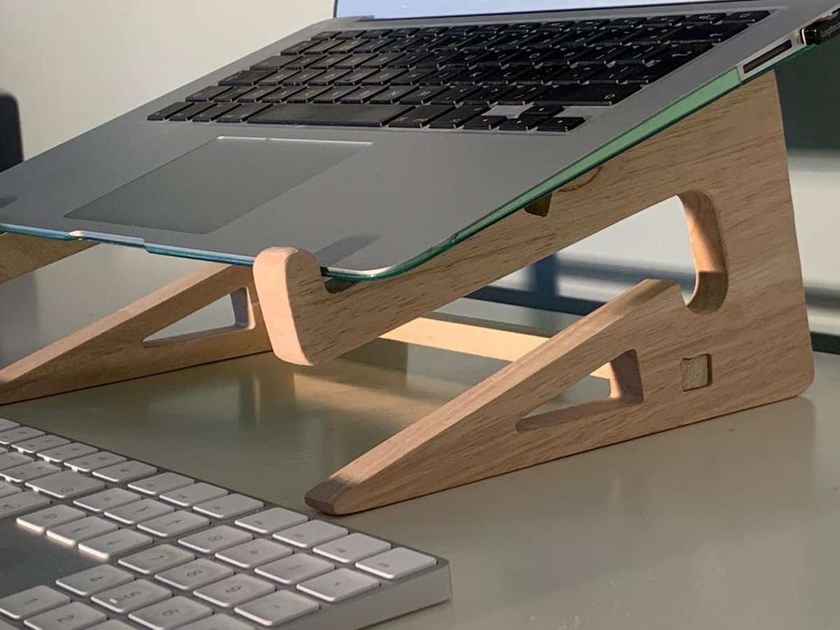 laptop standaard van hout voor MacBook -... | bol.com