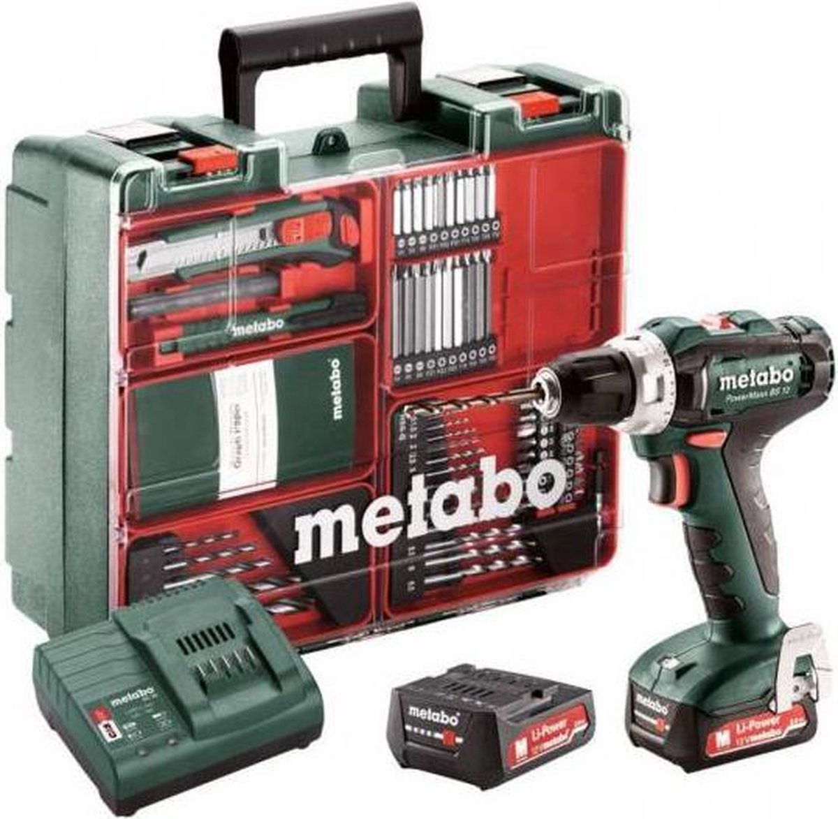 Metabo PowerMaxx BS 12 12V Li-Ion accu boor-/schroefmachine set (2x 2 ...