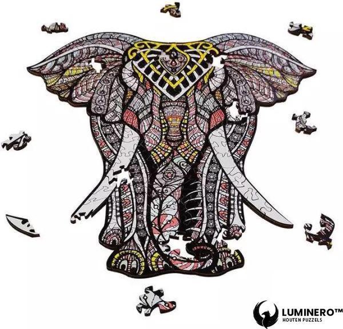 Luminero™ Houten Olifant Jigsaw Puzzel - A4 Formaat Puzzel - Unieke 3D ...