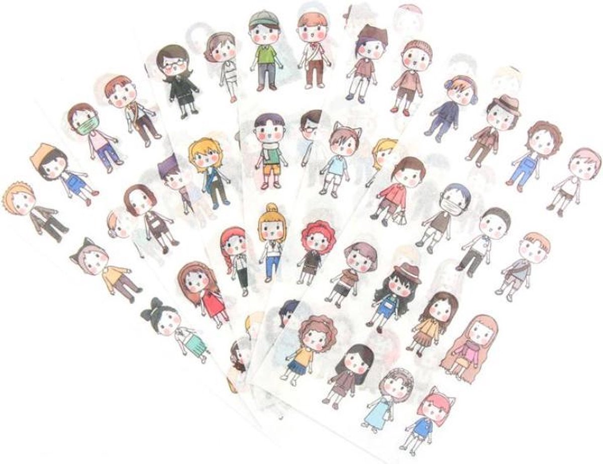 Washi Stickers People - 6 Vellen Met Stickers - Thema Personen En ...