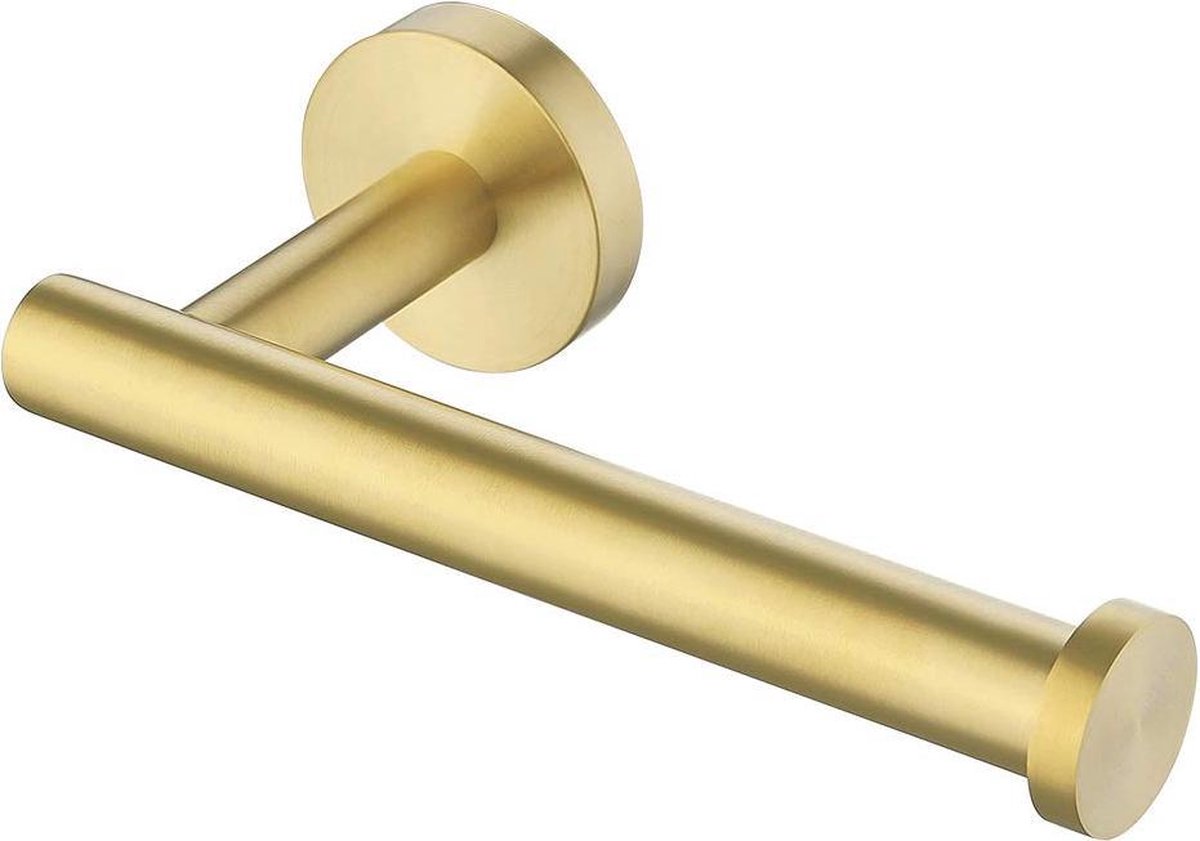 Mivalo Toiletrolhouder RVS Mat Goud- WC Rolhouder- Luxe Toiletrolhouder ...