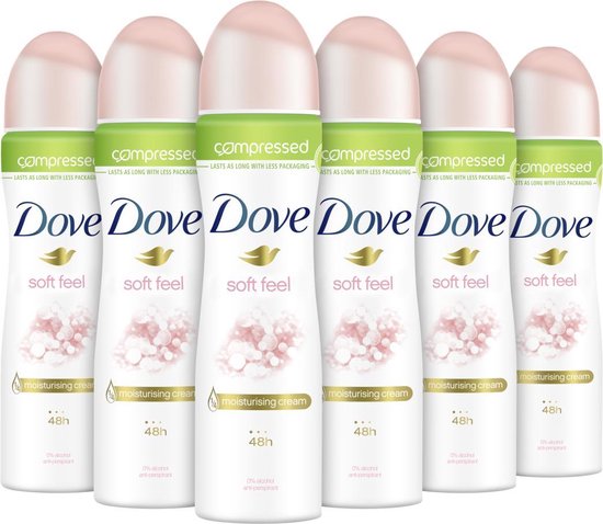 Dove Soft Feel Anti-transpirant Deodorant - 6 x 75 ml ...