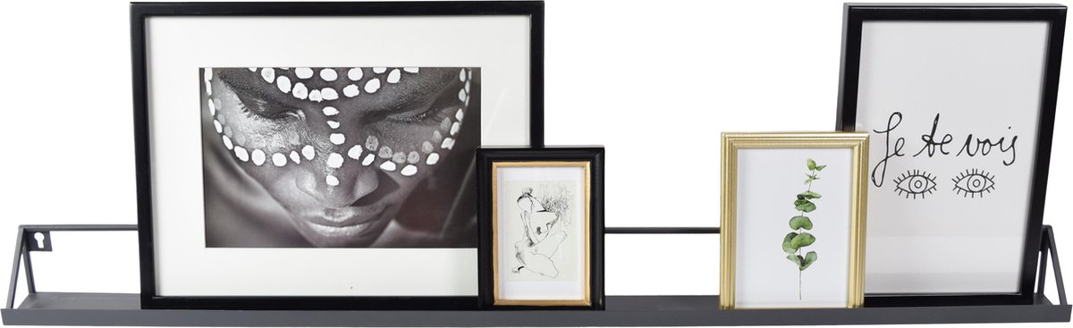 LOFT42 Pictured Metalen Fotoplank Zwart - 110x8x8 - | bol.com
