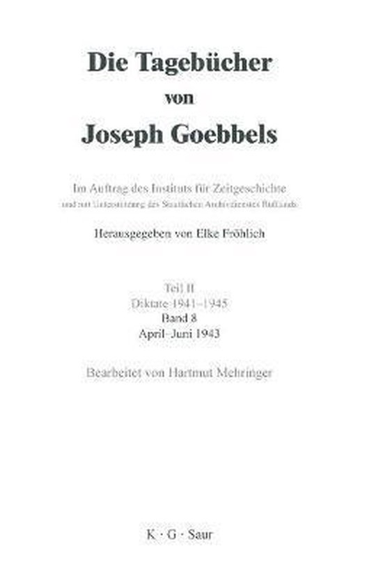 April - Juni 1943, Goebbels, Joseph | 9783598223044 | Boeken | bol