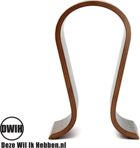 DWIH - Houten Stand Koptelefoonhouder - Omega vorm - Walnoot donker ...