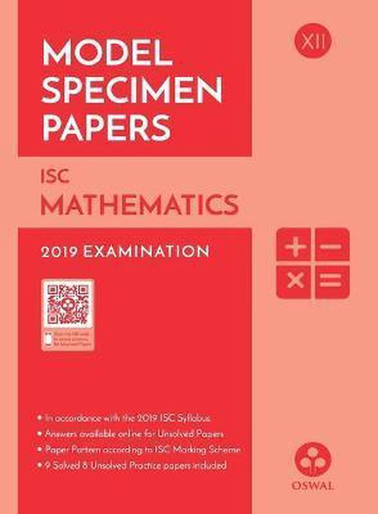 Model Specimen Papers for Mathematics | 9789387660199 | OSWAL ...