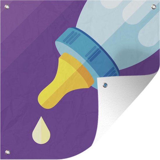Tuindoek een babyfles met een druppel melk - 100x100 cm | bol.com