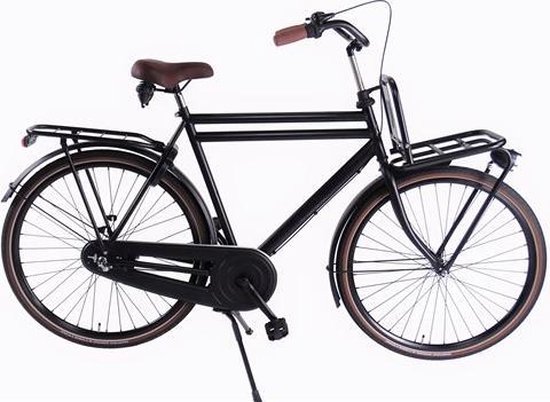 Aldo 28 inch opafiets cargo 3v 50cm mat zwart | bol