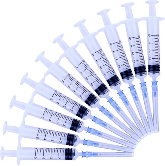 30 stuks spuit 5ml met naald tips | bol.com