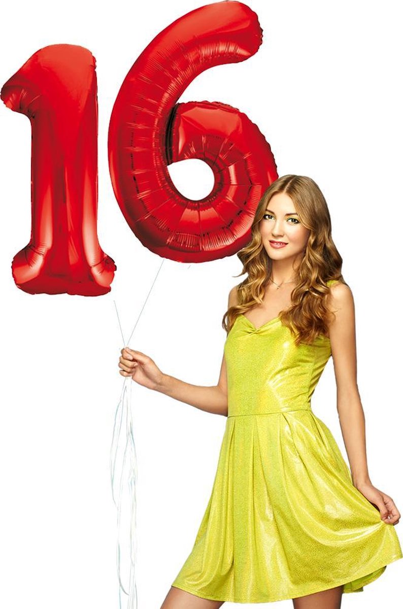Rode cijfer ballonnen 16. | bol.com