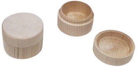 houten opberg doos rond | bol