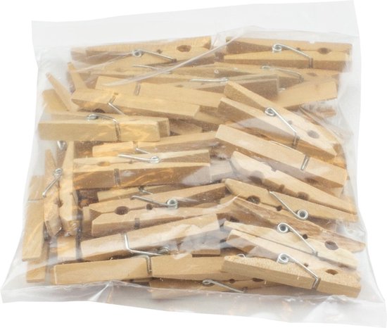 Knijpers voor Knutselen Naturel 50 stuks 4,6 cm - 161350 | bol
