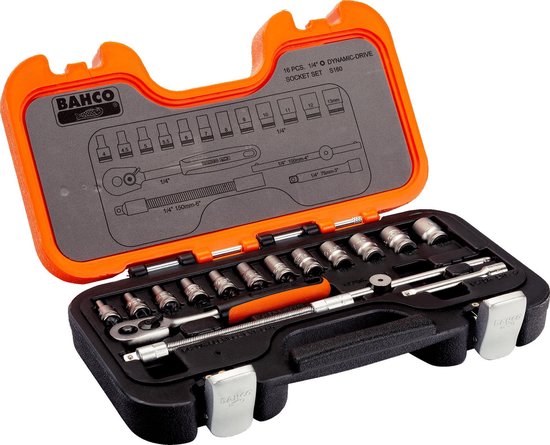 Bahco doppenset 1/4", 16-delig | bol