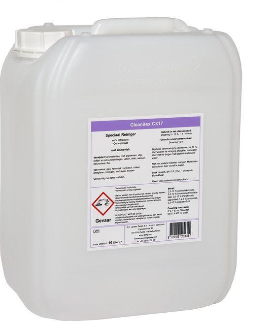 CLEANITEX CX17 - 10L Reinigingsconcentraat voor klokken, horloges ...
