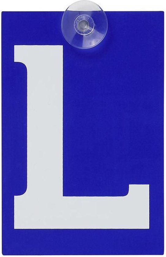 Auto bordje leren rijden L-plaat 100x150mm met zuignap | bol.com