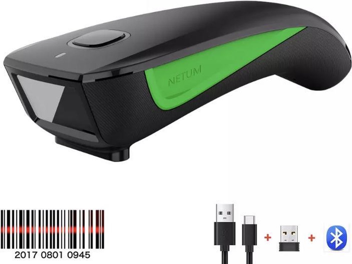 Netum C740 Draadloze Bluetooth Barcodescanner - USB - 1D Portable ...