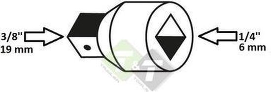 Kracht verloop, 1/4 duims naar 3/8 duims | bol