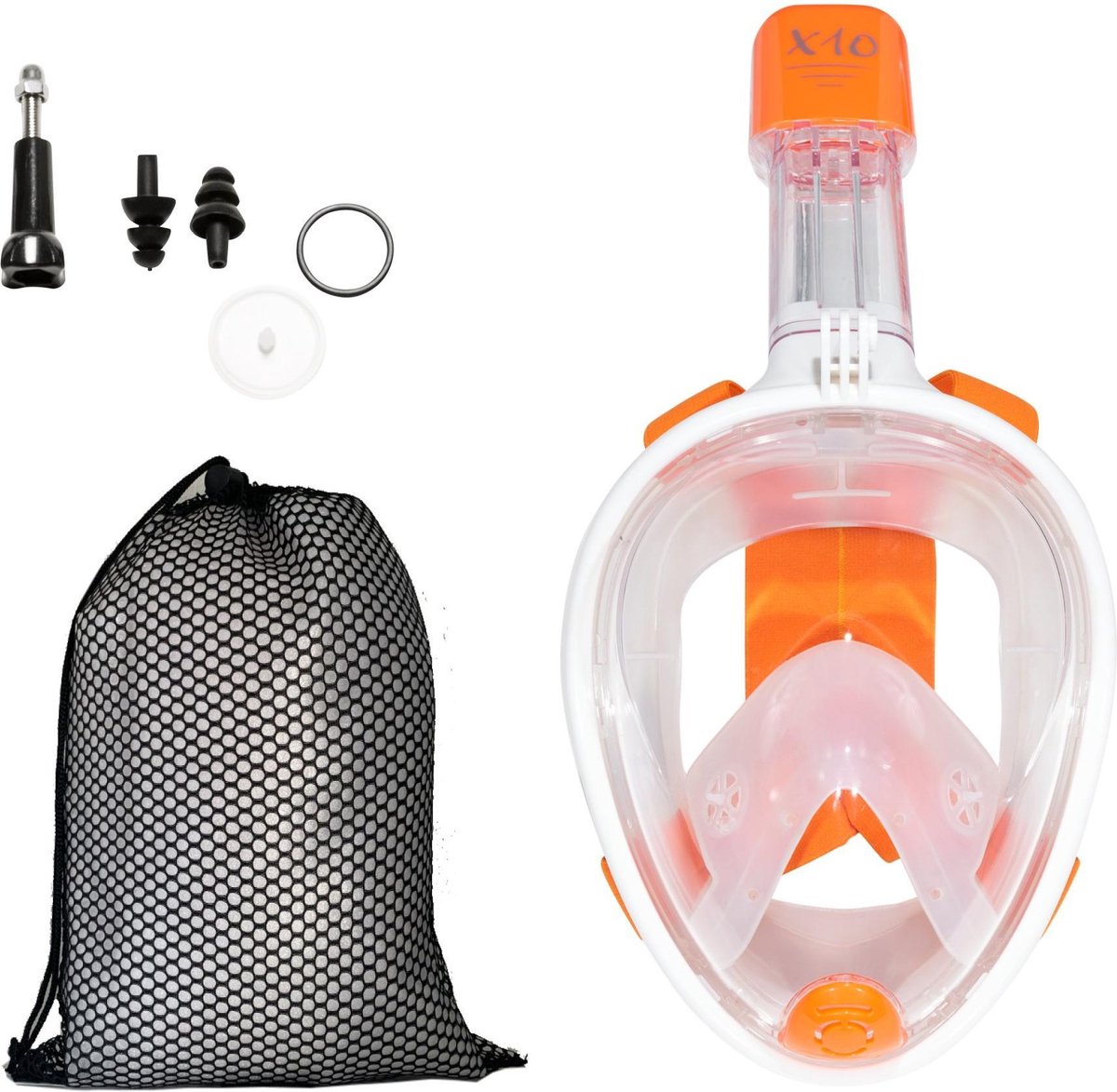 X10 Full Face Mask- Snorkelmasker - Volwassenen - Oranje - L/XL | bol.com