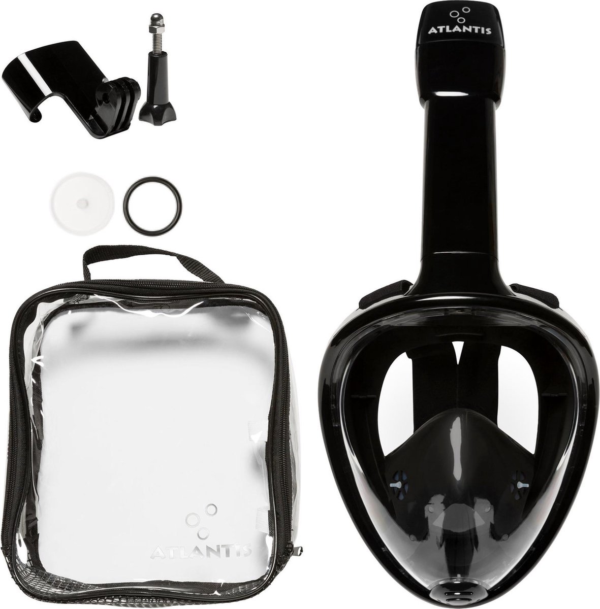 Atlantis Full Face Mask - Snorkelmasker - Volwassenen - Zwart - L/XL ...