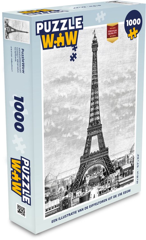 Puzzle Tour Eiffel illustration 1000 pièces - Une illustration de la Tour Eiffel du... | bol.com