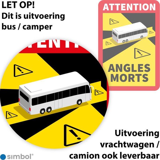 Simbol - Sticker Dode Hoek Frankrijk Bus - Camper - Attention Angles ...