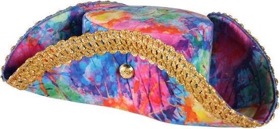 Hoed driespits in print Colour Paint met goud galon OP=OP | bol