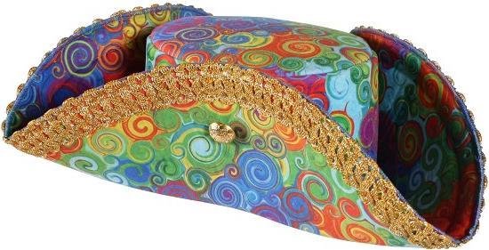 Hoed driespits in print Flashing twirl met goud galon OP=OP | bol.com