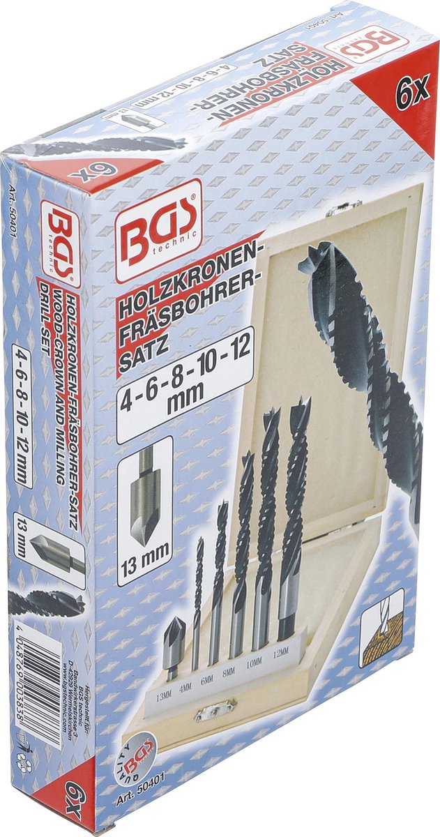 BGS - Boor set - Hout - Frees boren set - Hout frezen - Verzinkboor ...