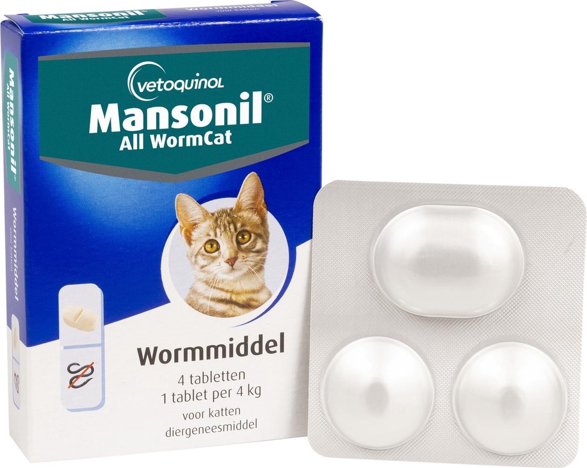 Mansonil All Worm Cat Ontworming - Kat - 4 tabletten | bol