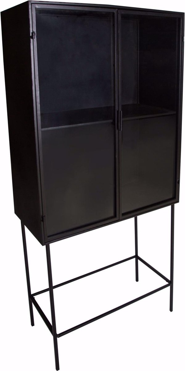PTMD Simple Metal kast zwart met 2 deuren en open onderkant | bol.com