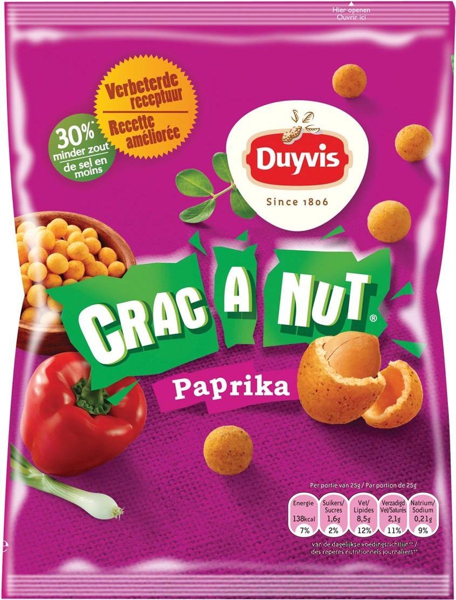 Duyvis nootjes Crac A Nut - Paprika - 200 gram | bol
