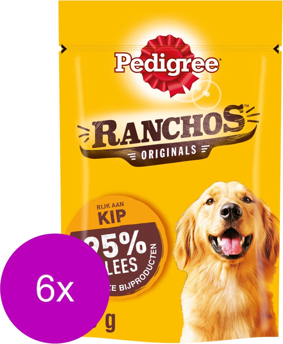 Pedigree Ranchos 70 g - Snacks pour chiens - 6 x Poulet | bol.com