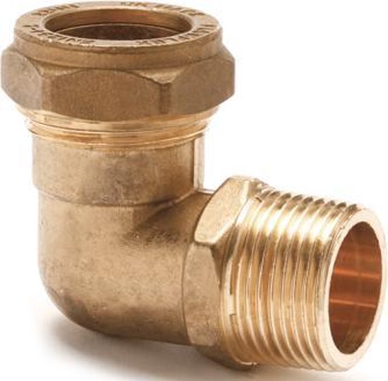 Flowflex messing knel knie x buitendraad 3/8 bux12mm lange draad Gastec / Kiwa L802T09 | bol.com