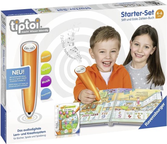 Ravensburger tiptoi starter set 00803: pen en boek van de eerste cijfers - leersysteem... | bol.com