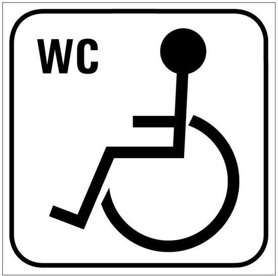 Invalide wc sticker, wit 100 x 100 mm | bol