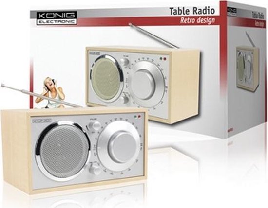 König, Retro design AM / FM Tafelradio (Grenen) | bol