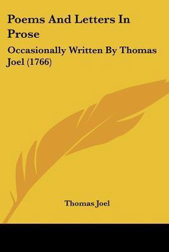 Poems And Letters In Prose, Thomas Joel | 9781104199517 | Boeken | bol