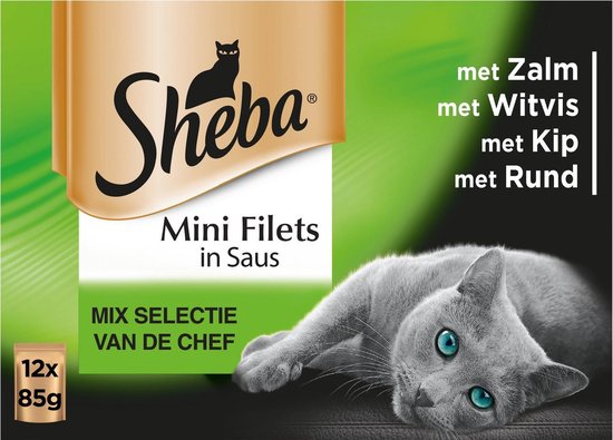 Sheba Mini Filets - Kattenvoer natvoer - 12 x 85 gr | bol