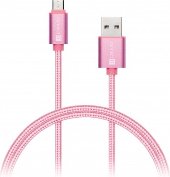 Connect IT CI-967 USB-kabel USB 2.0 1 m Micro-USB B USB B Goud | bol