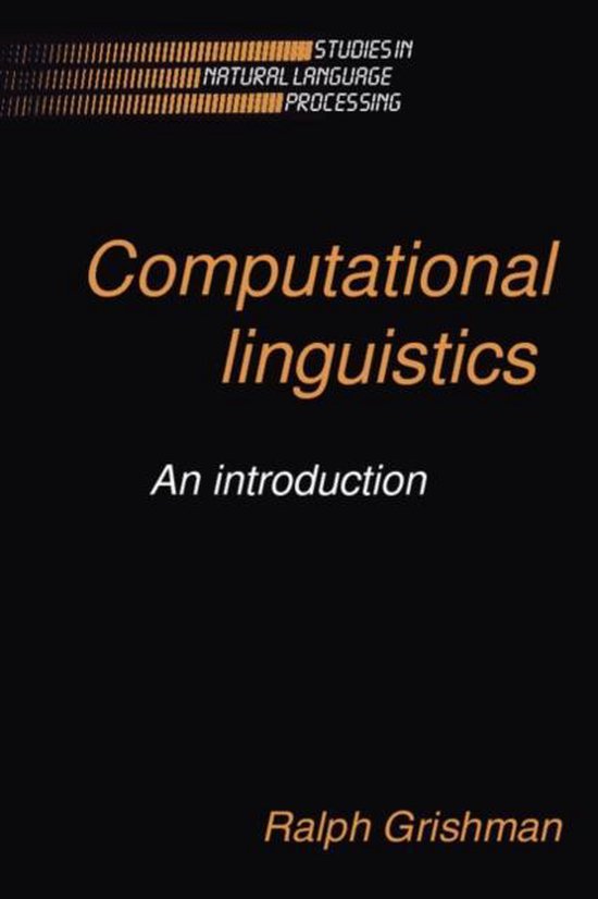 Computational Linguistics | 9780521310383 | Ralph Grishman | Boeken | bol