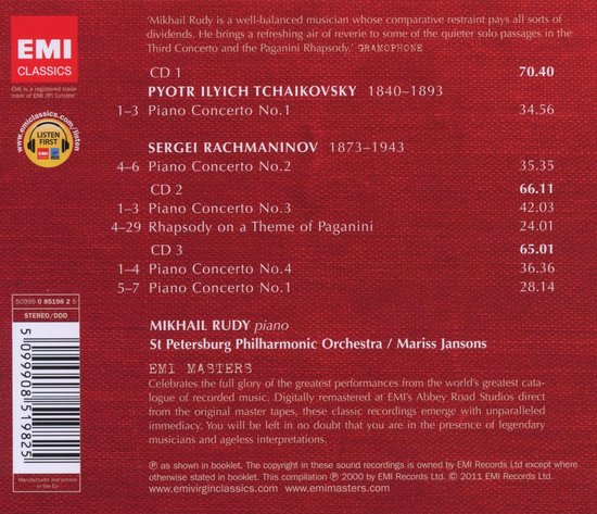 Mariss Jansons - Rachmaninov: Complete Piano Co, Mariss Jansons ...