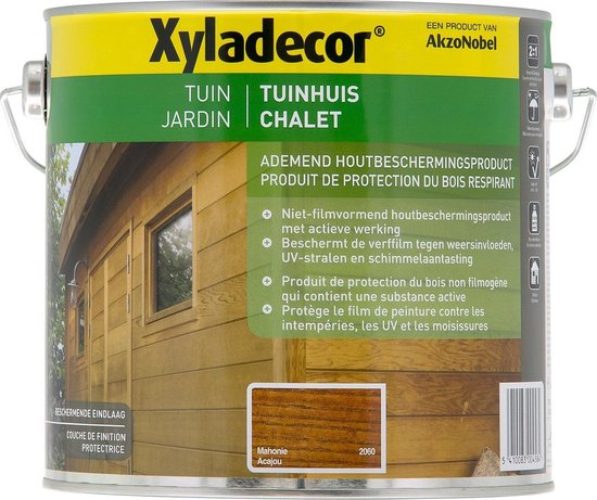 Xyladecor Tuinhuis - Houtbeits - Mat - Mahonie - 2.5L | bol