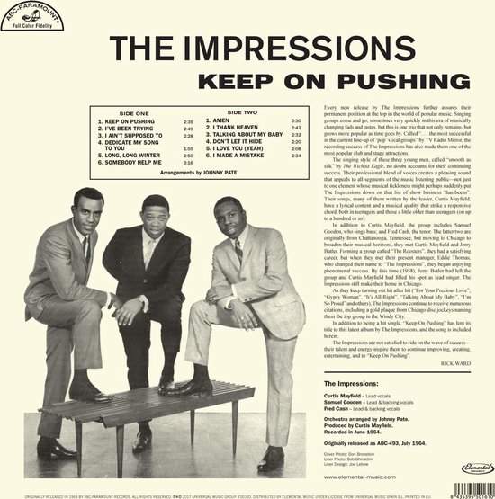 Keep On Pushing (1964), The Impressions | LP (album) | Muziek | bol.com