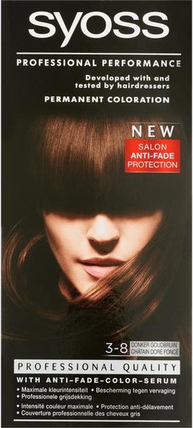 Syoss - Salonplex Permanent Coloration - Haarverf - 3-8 Donker Goudbruin - 4 stuks -... | bol