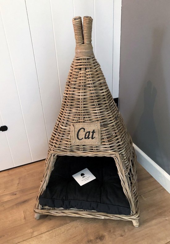 Kattenmand rotan Tipi 48x48x82 | bol.com