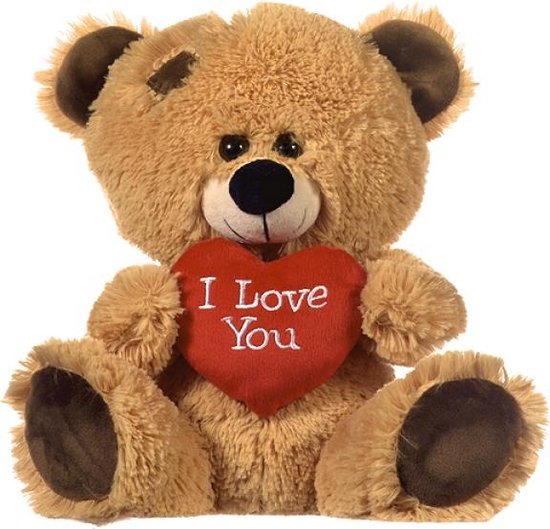 Bruine Beer met Rood Hart 'I Love You' 20 cm | bol.com