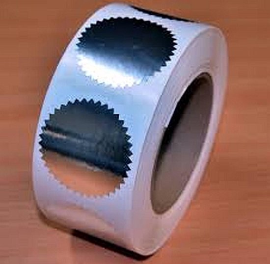 Zilverkleurige sluit zegel, label zilver of sticker zilver | rond 52mm ...