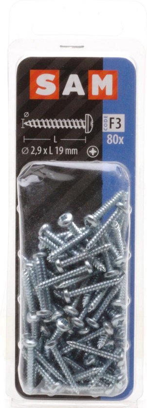 80x SAM Zelftappende schroef cyl. kop F3 818354 | bol